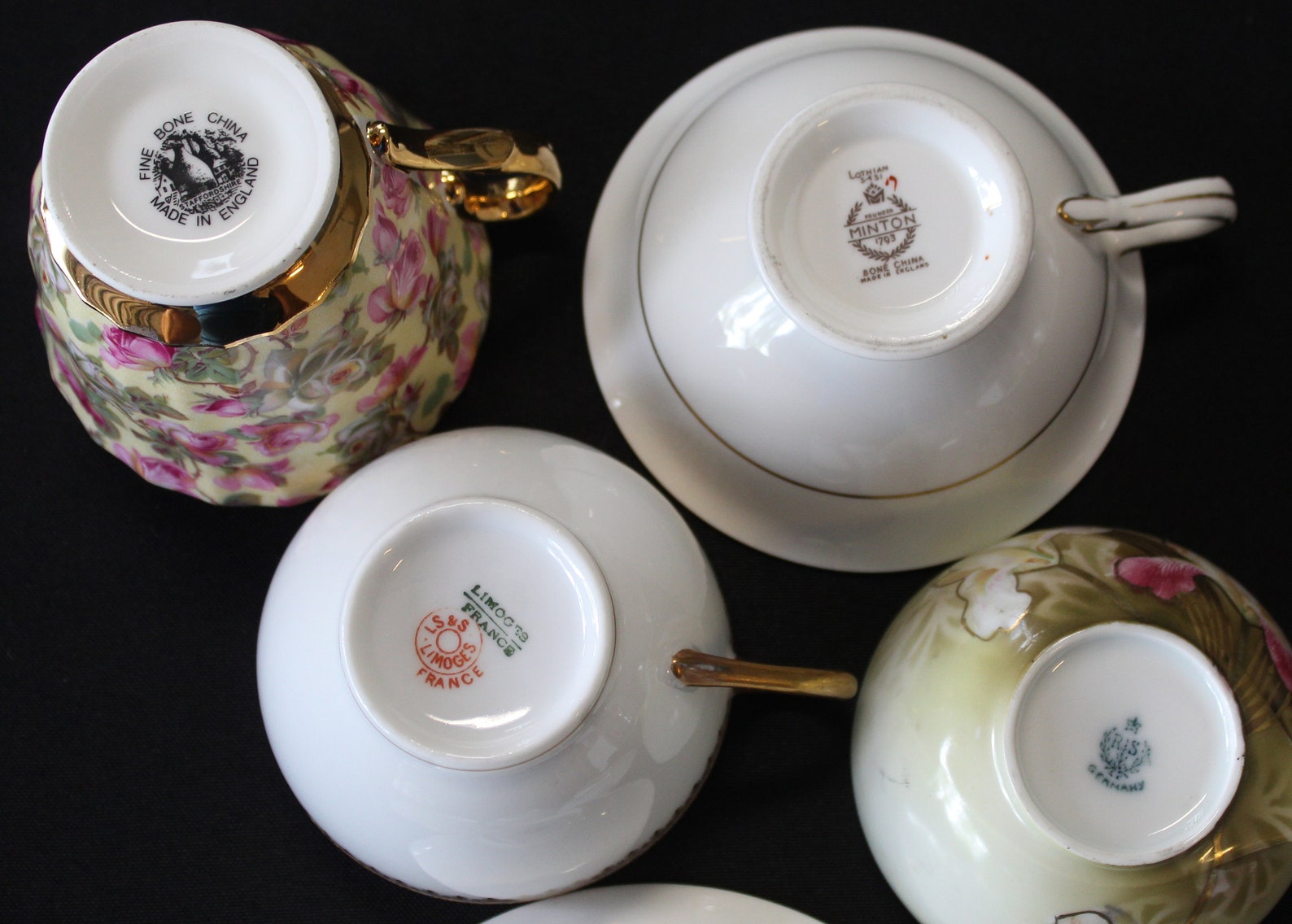 Vintage Set of Four Different Cup & Saucer Sets - Etsy