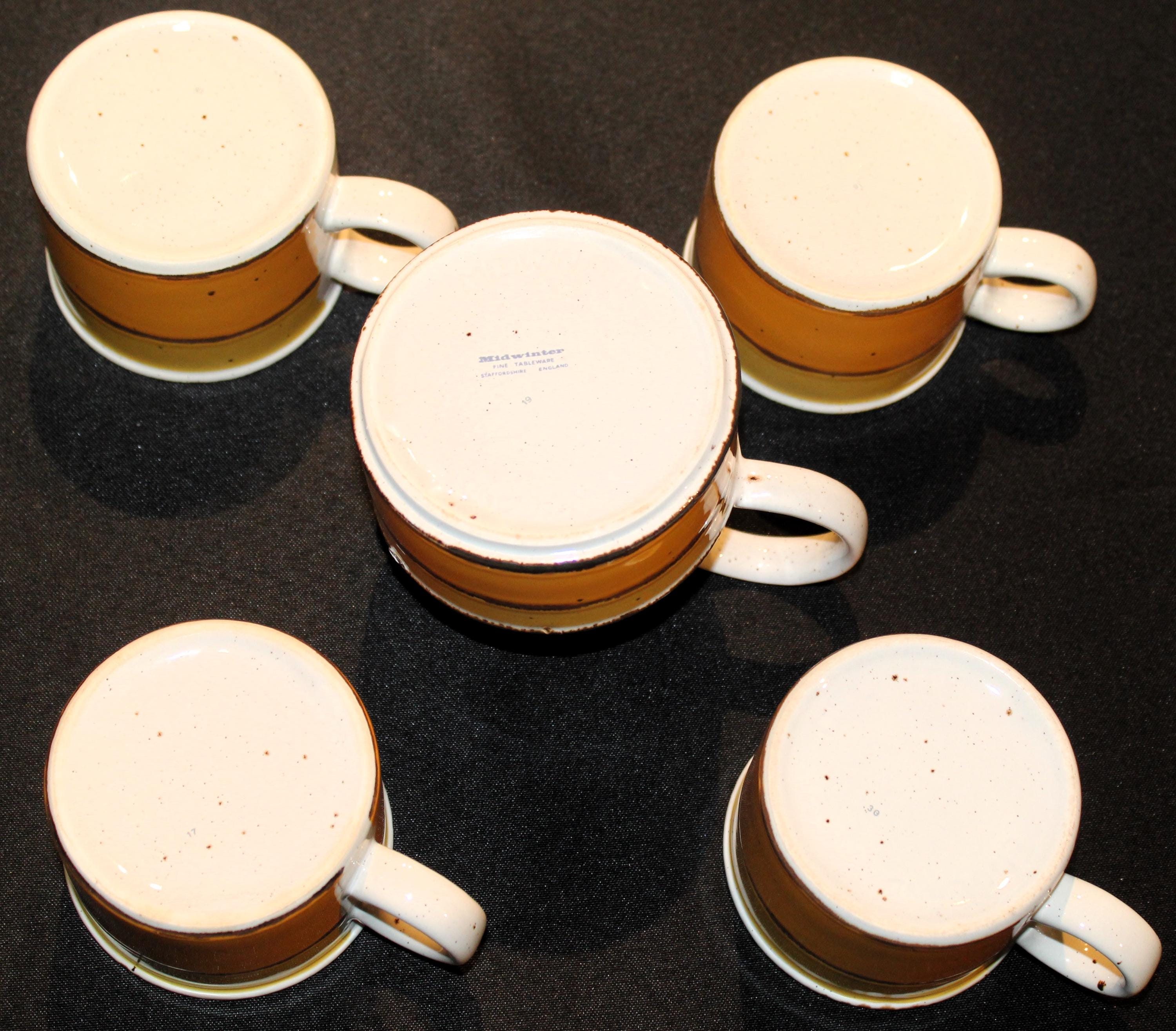 Midwinter England Sun Set of One Creamers & Four Cups - Etsy
