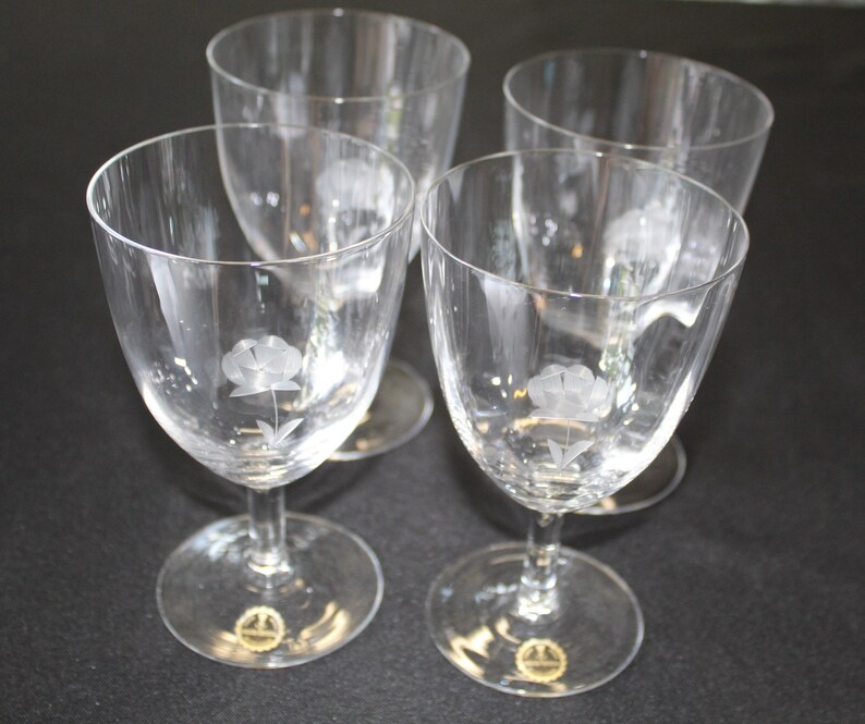 Helios West Germany Crystal Stemware With A Etched Rose Set of - Etsy