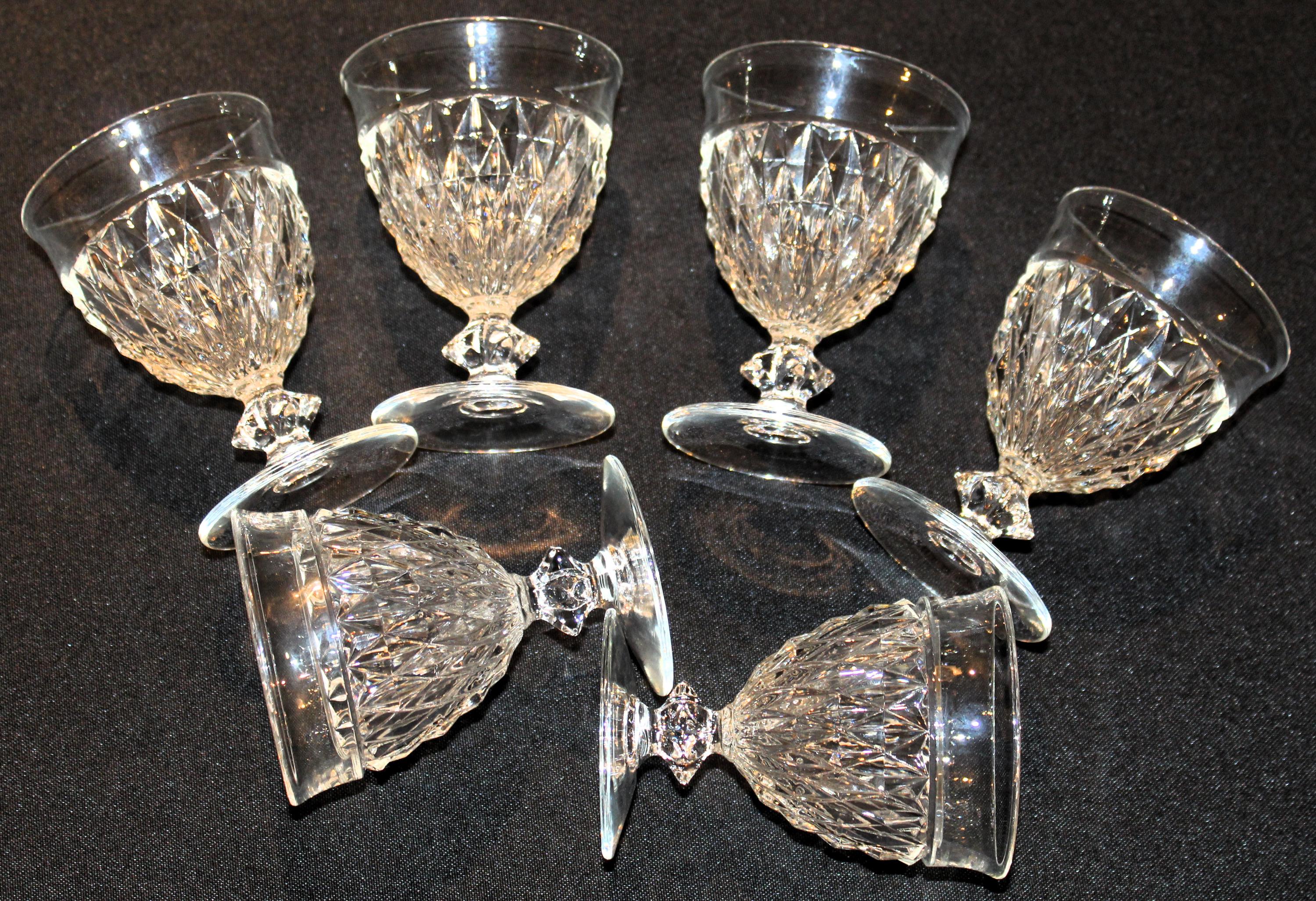 Duncan & Miller Diamond Set of Six Cordial Glasses - Etsy