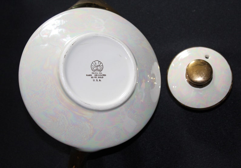 Pearl China Company Teapot Iridescent 22kt Gold Hand Decorated Tea Pot ...