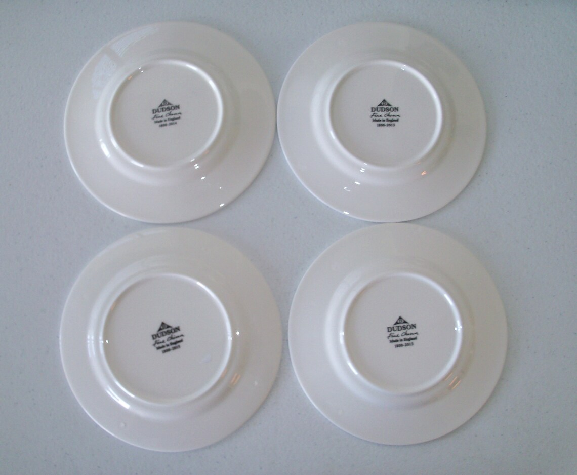 Dudson White China Set of Four Plates - Etsy