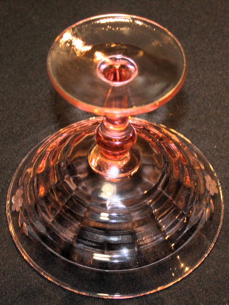 Elegant Glass Pink Floral Compote - Etsy