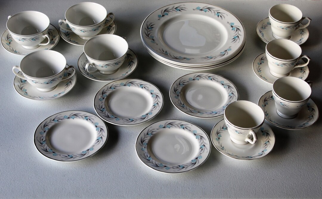 Mayfair England 24 Piece Bone China Dinnerware Set - Etsy