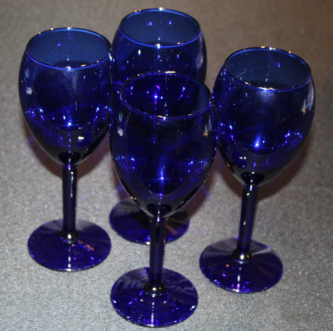 Pier 1 Cobalt Blue Water or Wine Glasses - Etsy
