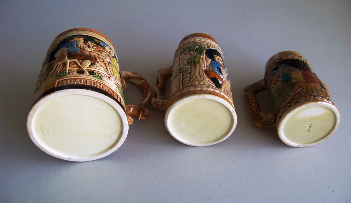 Three Vintage Japan Beer Mugs | Etsy