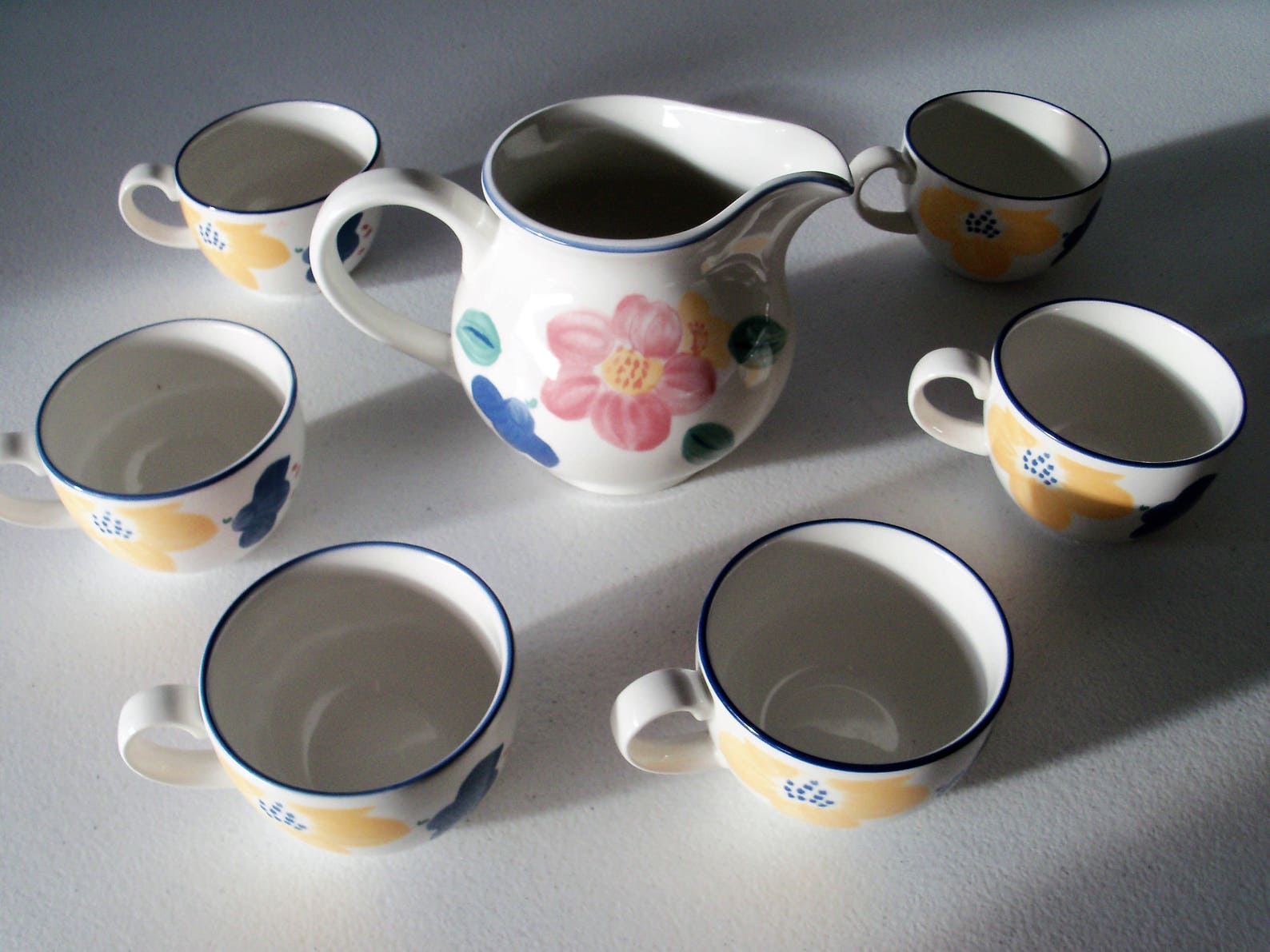 Johnson Brothers Marie Pitcher & Six Cups | Etsy