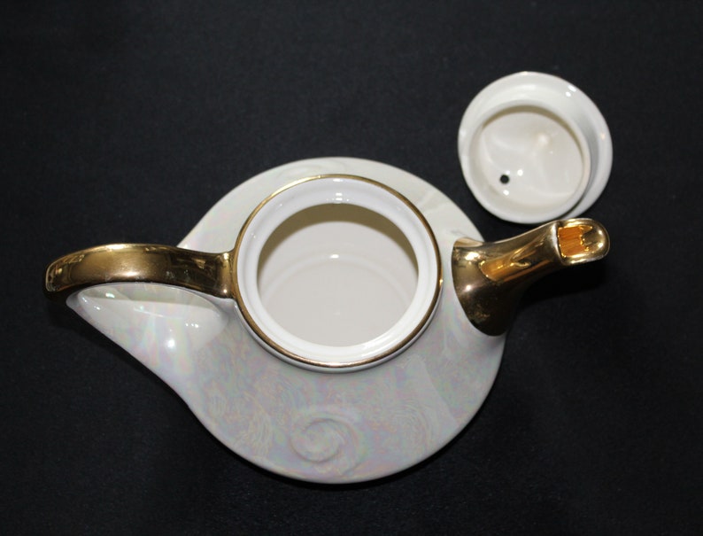 Pearl China Company Teapot Iridescent 22kt Gold Hand Decorated | Etsy
