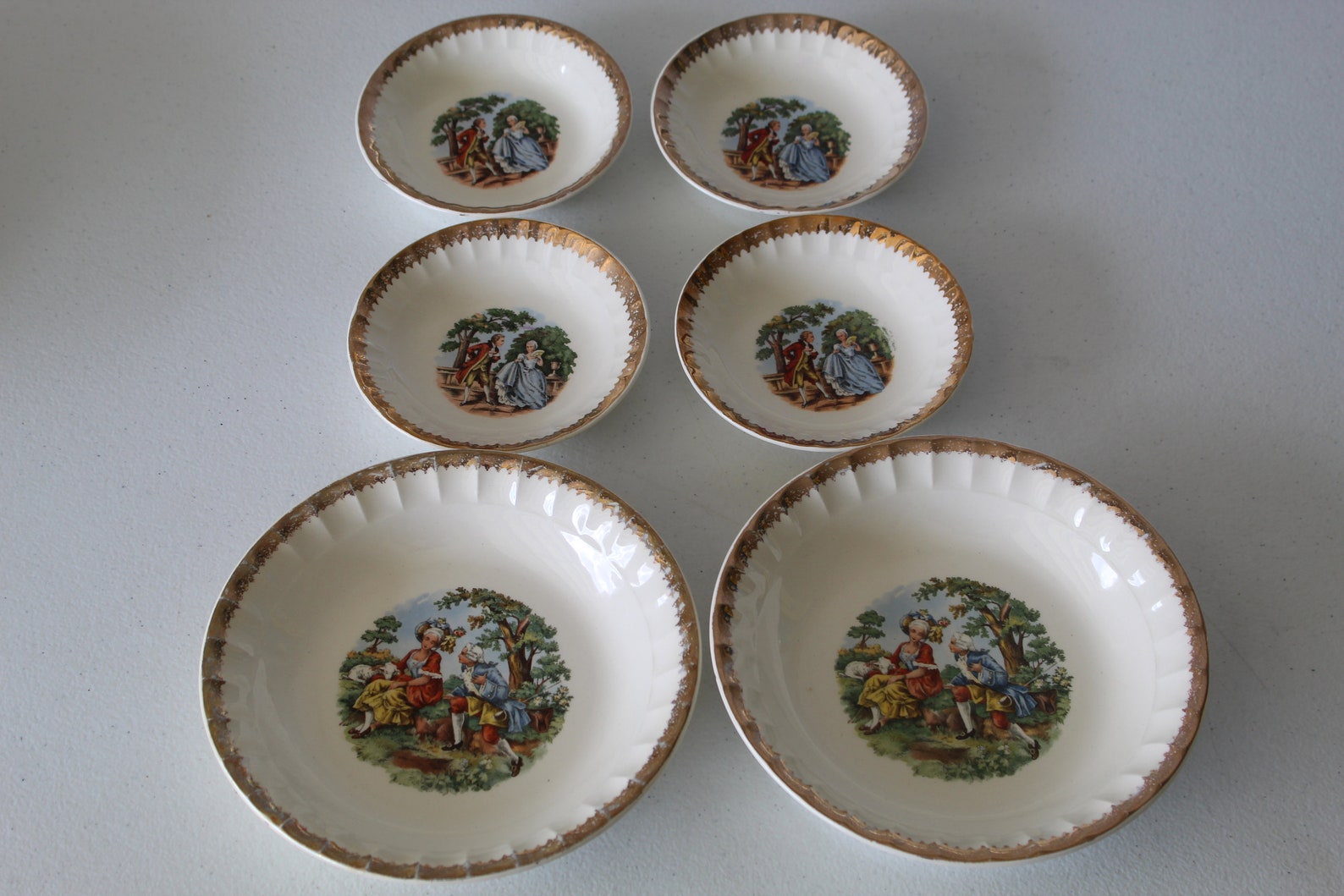 Prim Rose China Loving Couple 4 Fruit Bowls & 2 Soup Bowls | Etsy