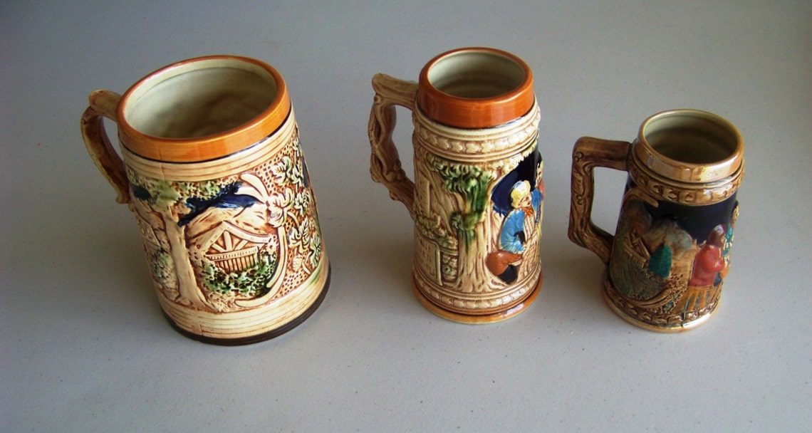 Three Vintage Japan Beer Mugs - Etsy