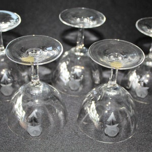 Helios West Germany Crystal Stemware With A Etched Rose Set of 5 ...