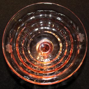 Elegant Glass Pink Floral Compote - Etsy