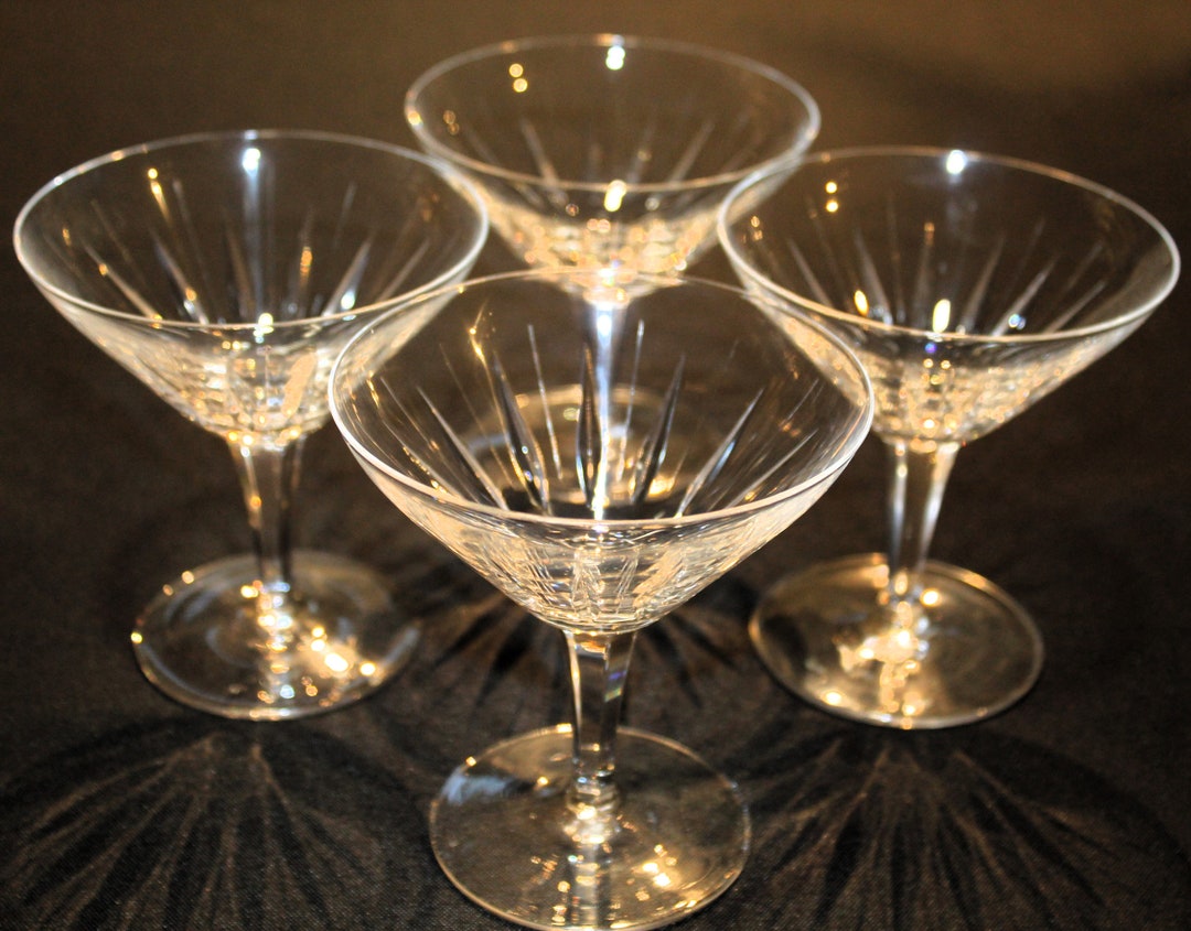 Treasure Chest Sunburst Crystal Set of Four Champagne Glasses - Etsy
