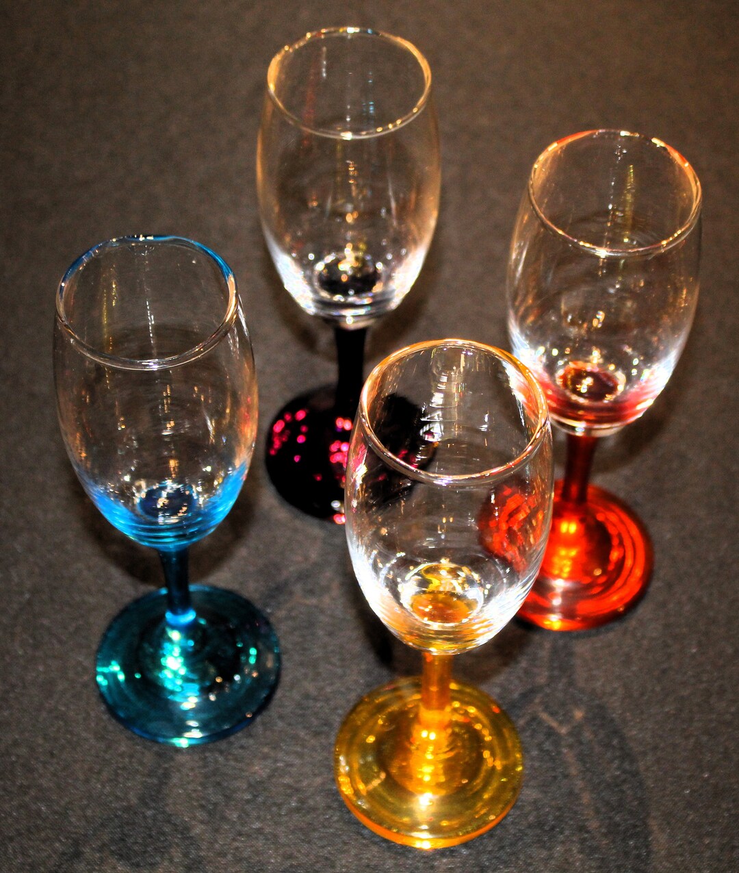 Colorful Set of Four Champagne Glasses - Etsy