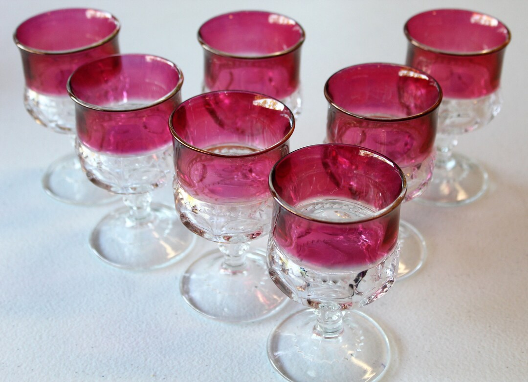 Ensemble de sept verres Tiffin Kings Crown - Etsy France