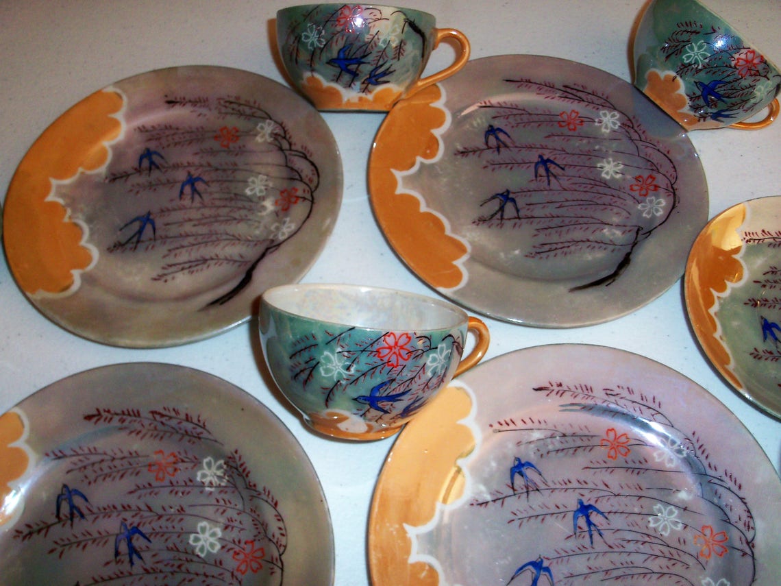 Vintage Japan Lustreware Fifteen Piece Lusterware Set - Etsy