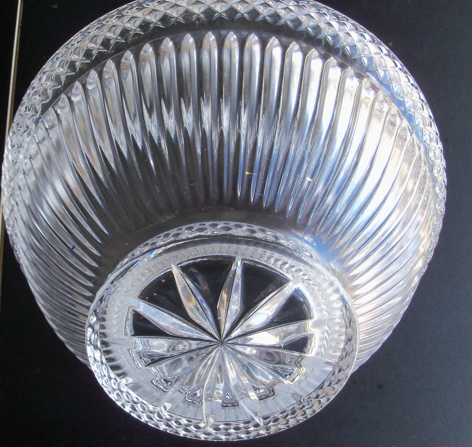 Large Handled Glass Basket With Diamond Design | Etsy