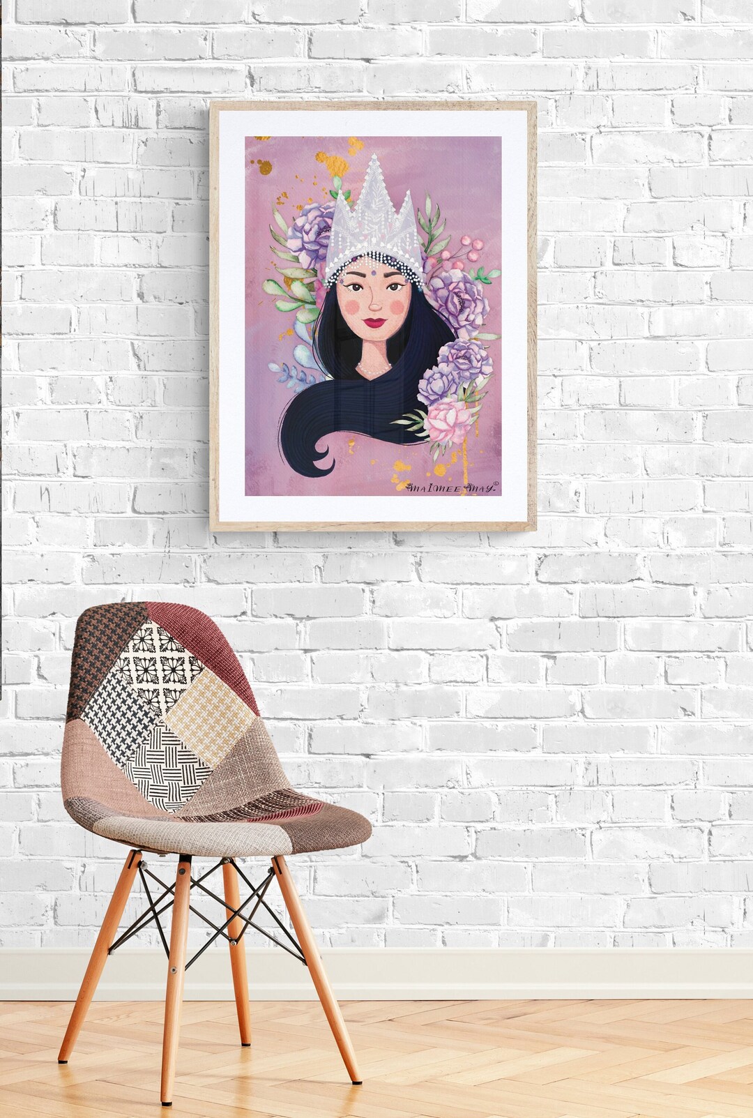 Hmong Rooster's Comb Variation Hat Hmong Princess Hat Wall Art Instant ...