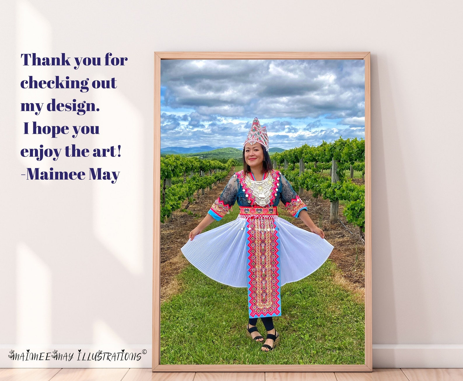 Hmong Wall Art Hmong Grandma Tais Pog Hmong Women Art by Maimee May ...