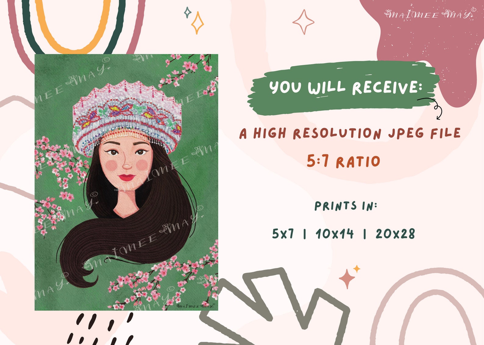 Hmong Whenshan Hmong Suav Girl - Wall Art - Instant Download - Hmong ...