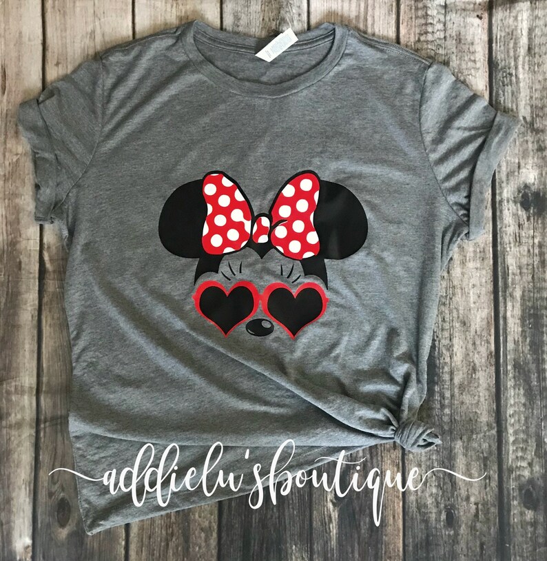 Minnie Mouse Shirt Minnie Sunglasses Disney Shirt Polka | Etsy