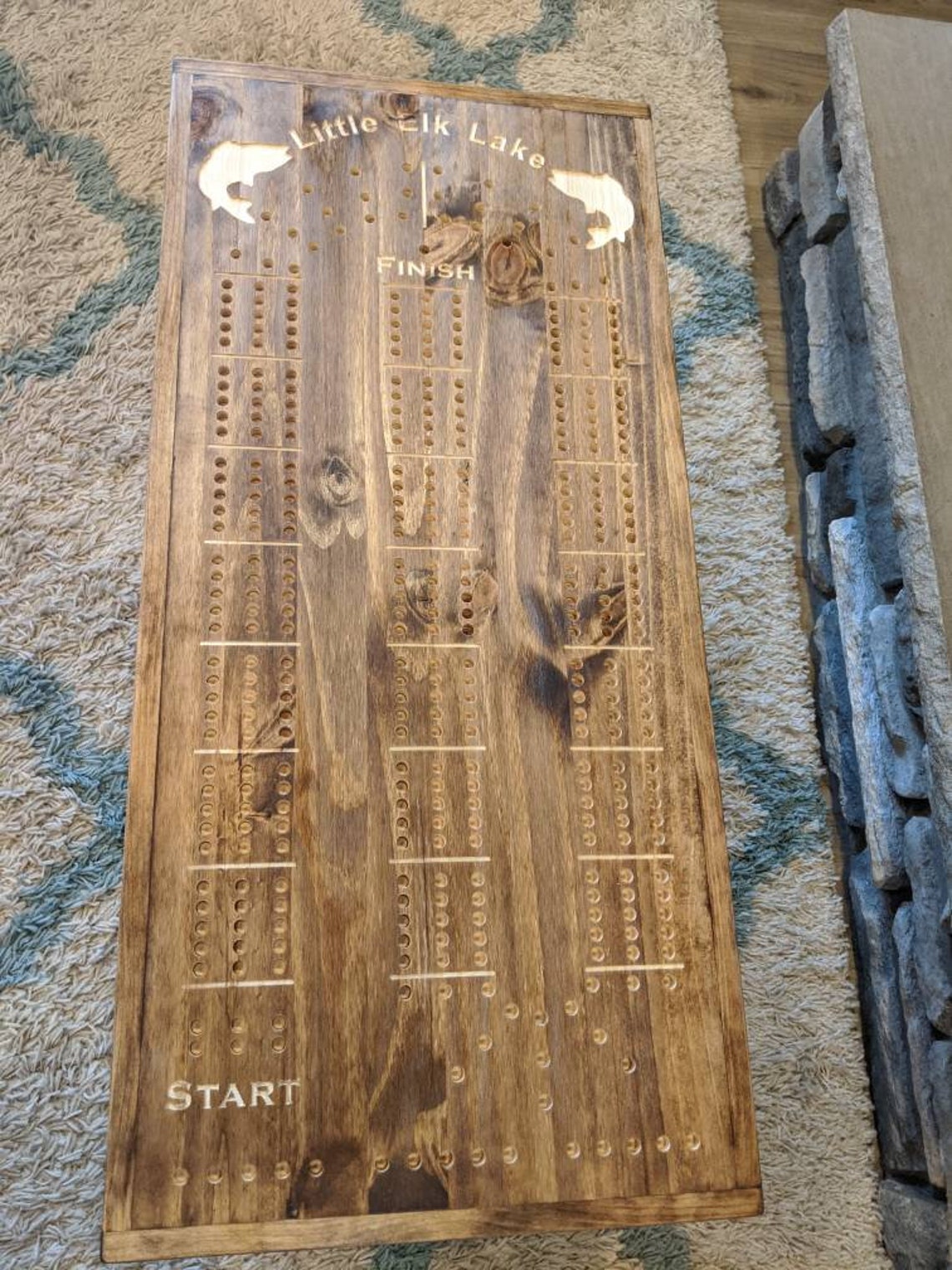 Cribbage Board Coffee Table With Wooden Pegs & Storage | Etsy
