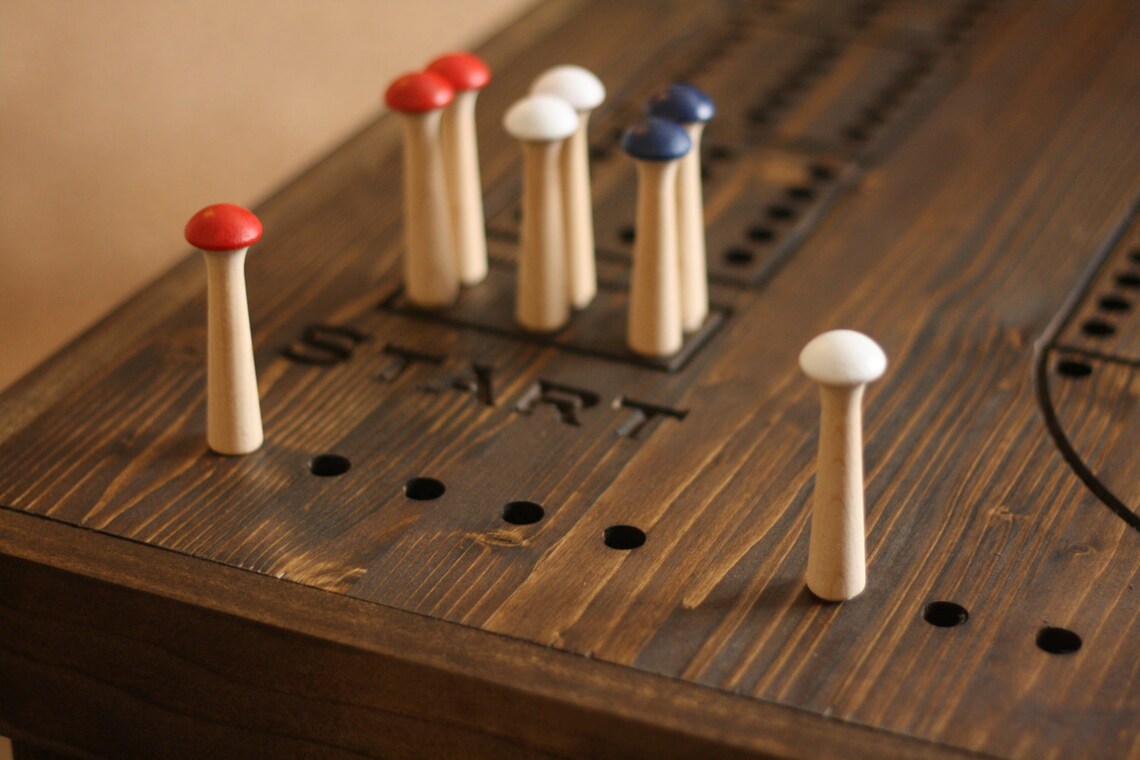 Cribbage Board Coffee Table With Wooden Pegs & Storage | Etsy