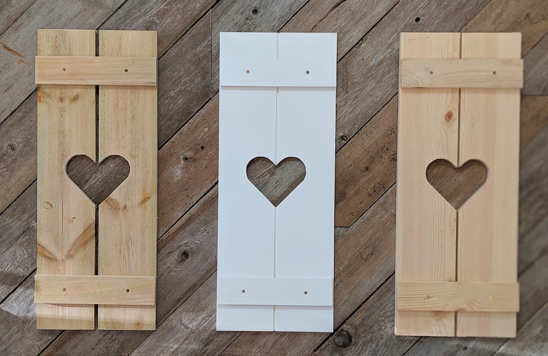 Exterior Shutter With Heart Design : Customize Your Shutter Length and ...