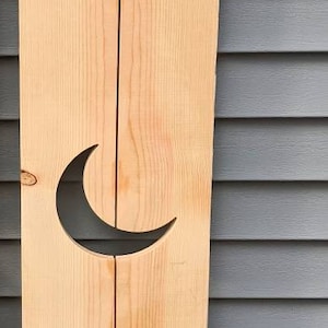 Exterior Crescent Moon Shutter Made of Pine Perfect for Your Cabin ...