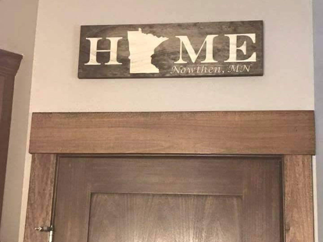 Minnesota Carved Home Sign With Optional City Engraved Great House ...