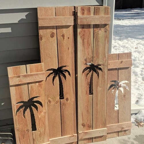 Exterior Palm Tree Shutter Made of Pressure Treated Lumber - Etsy