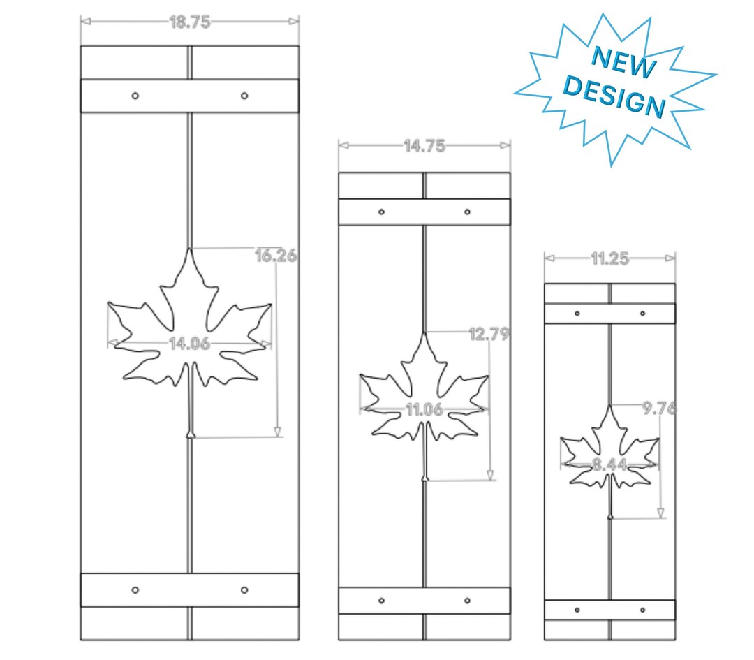 Exterior Maple Leaf Shutter Made of Pine Perfect for Your Cabin ...