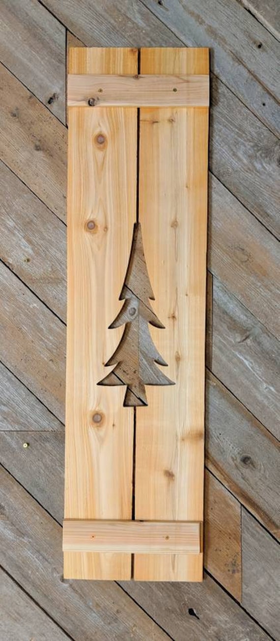 Cedar Exterior Shutter With Tree Cutout: Customize Your - Etsy