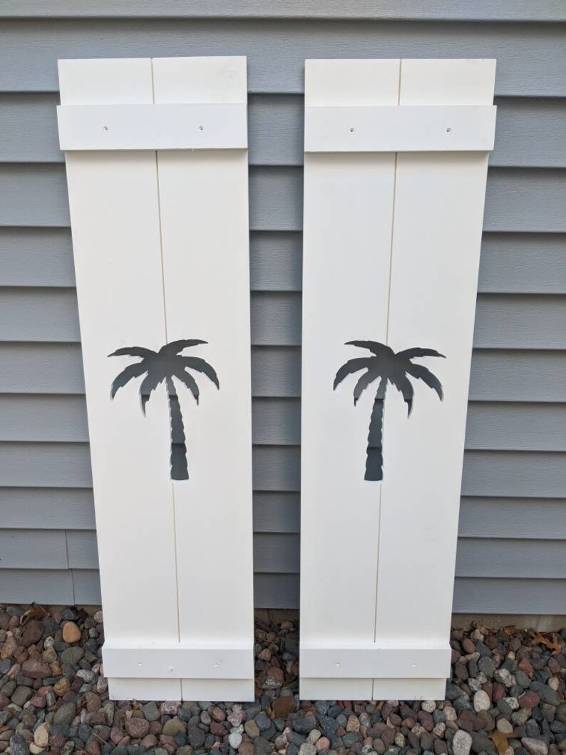 PVC Palm Tree Exterior Shutter: Customize Your Shutter Height - Etsy