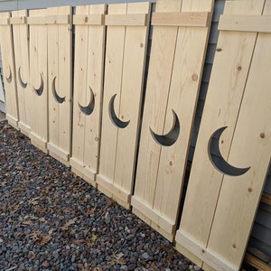 Exterior Crescent Moon Shutter Made of Pine Perfect for Your Cabin ...