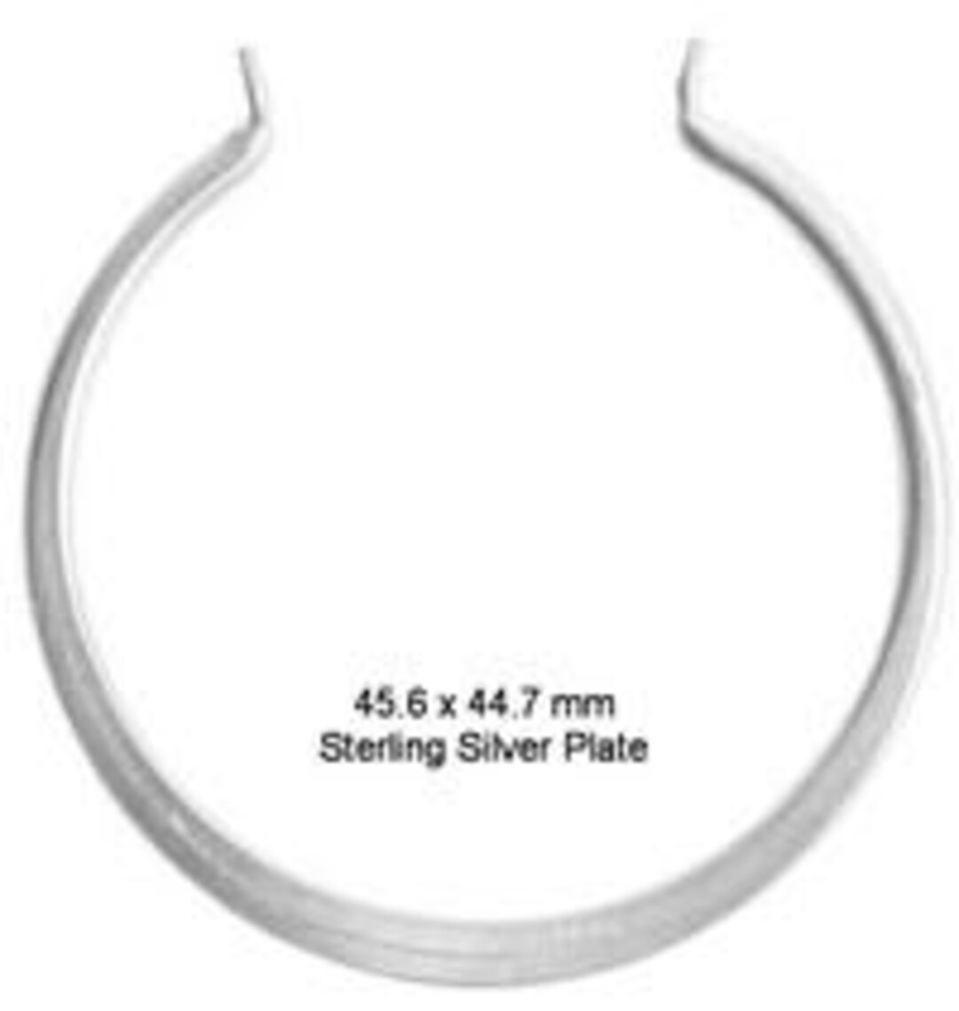 One Piece Wire Frame Open Circle 45.6x44.7mm Sterling Silver Plate ...