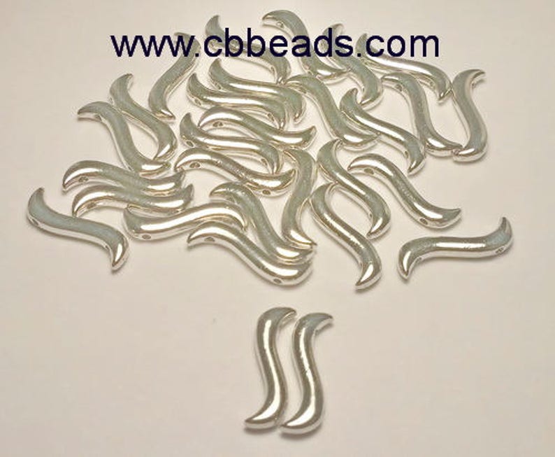 2-hole - S-shaped Spacer. Silver Tone. Package of 20 Spacers. - Etsy