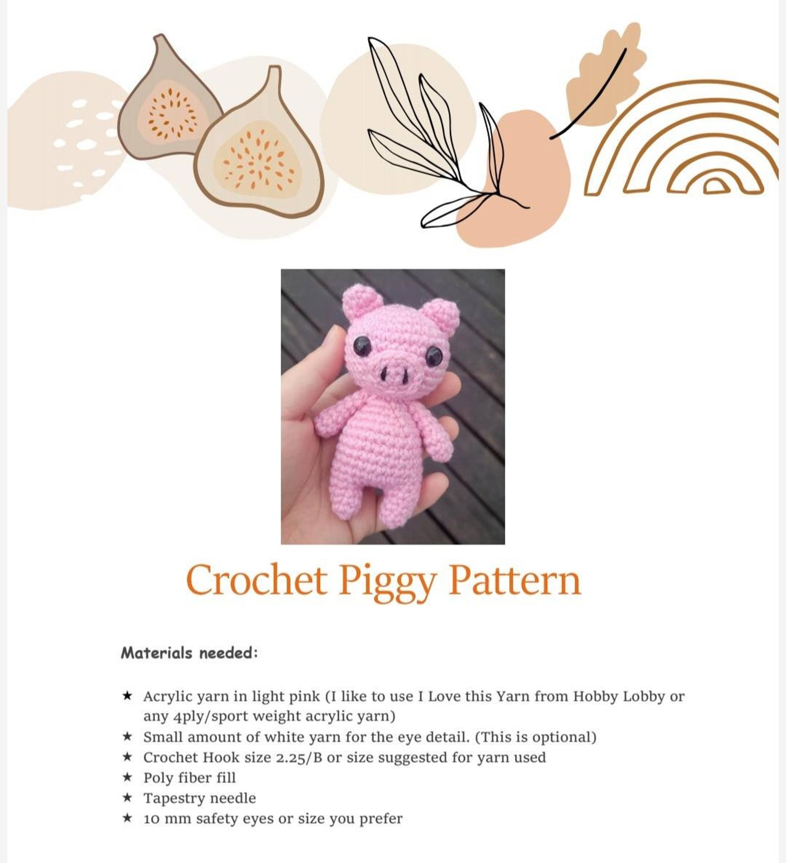 Crochet Pig PATTERN Instant Download PDF Pattern - Etsy