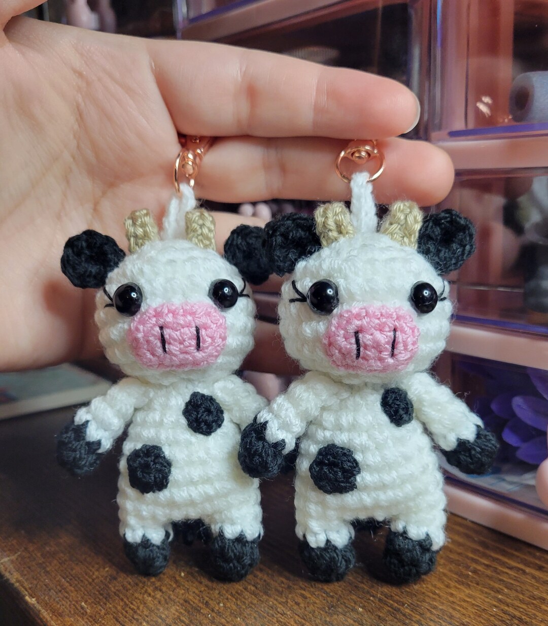 Cow Keychain, Tiny Cow, Crochet Cow, Cute Keychain - Etsy