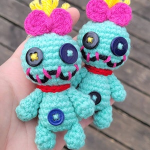 Mini Scrump Doll, Lilo and Stitch Amigurumi, Keychain Zipper Charm - Etsy