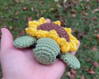 Large Crochet Sunflower Turtle Sunflower Turtle Sunflower Themed Turtle - Etsy