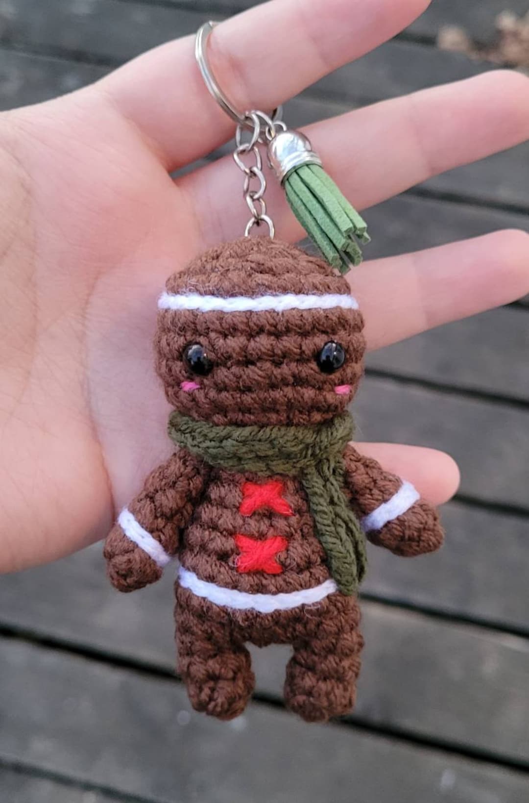 Gingerbread Man Keychain, Crochet Gingerbread Man - Etsy