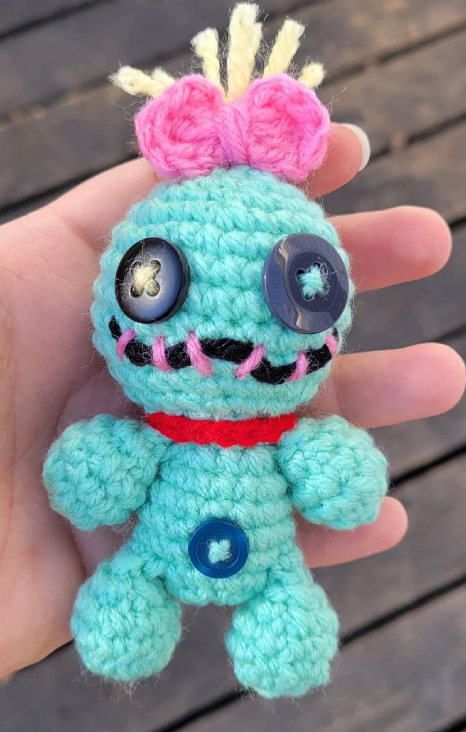 Mini Scrump Doll Lilo and Stitch Amigurumi Keychain Zipper - Etsy