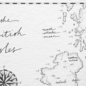 The British Isles Map Illustration - Etsy