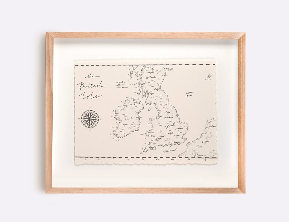 The British Isles Map Illustration - Etsy