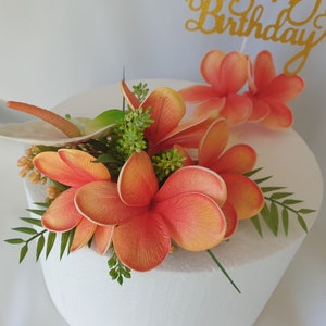 Plumeria and Anthurium Tropical Cake Topper - Etsy