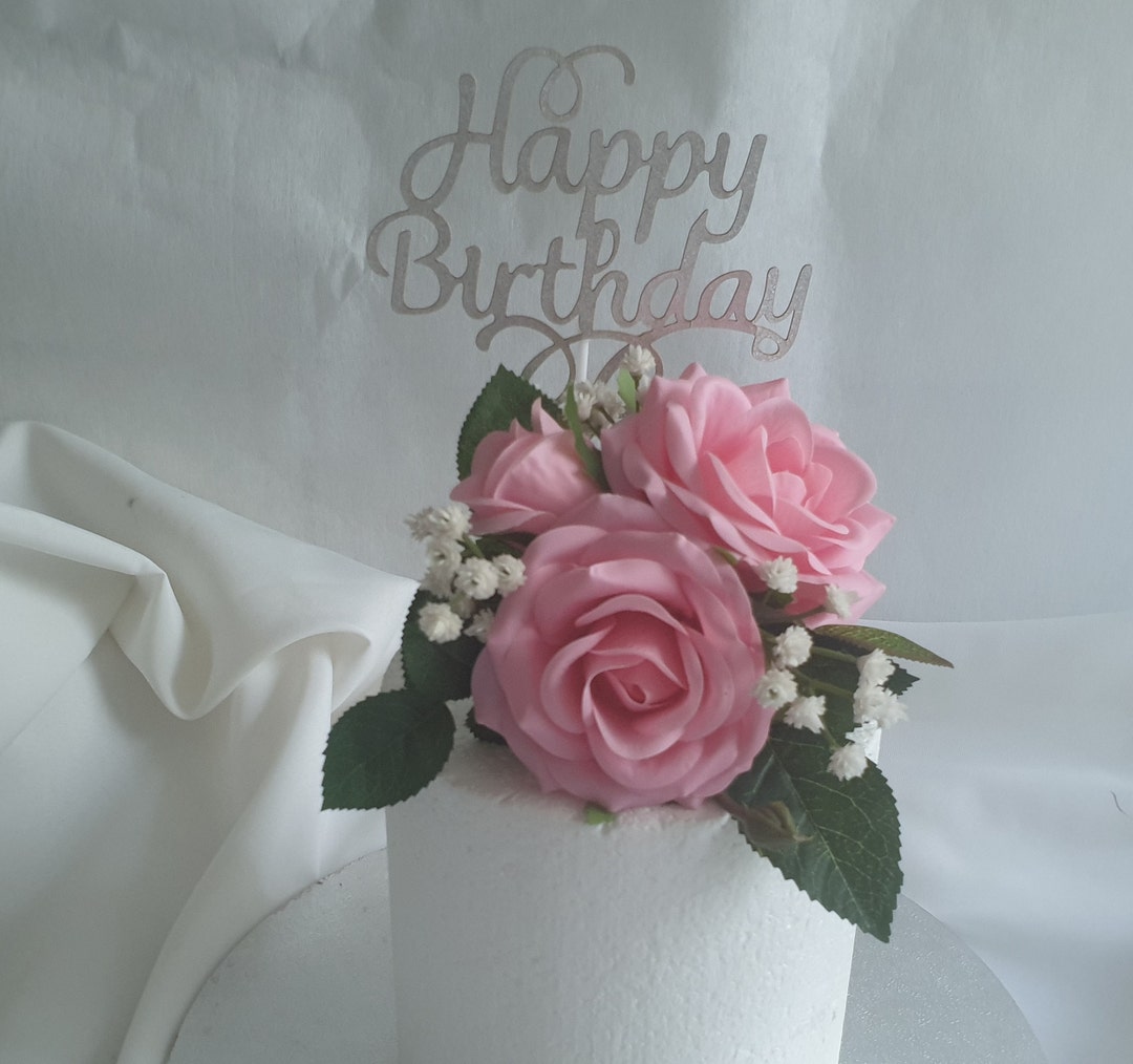 Real Touch Rose Cake Topper Artificial Flower - Etsy
