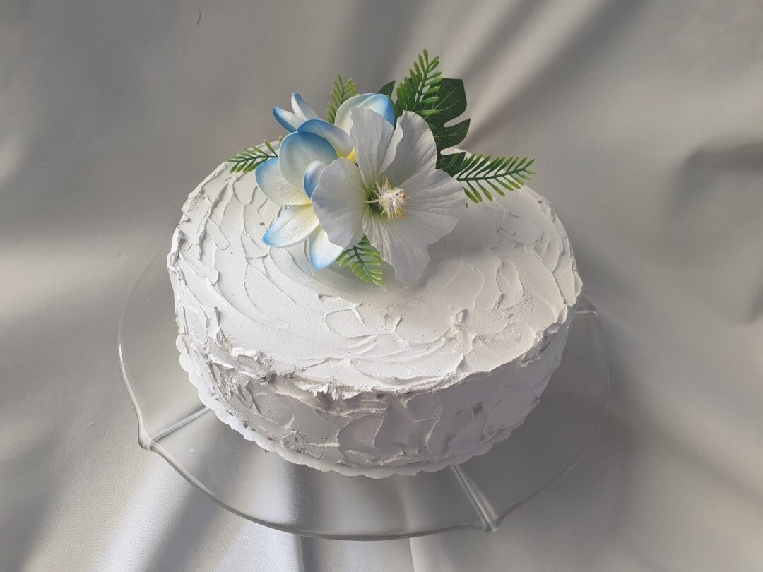Cake Spray Tropical Hibiscus Cake Topper Artificial Frangipani - Etsy ...