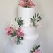Wedding Cake Topper Anthurium Pink Orchid 4 Piece Tropical Cake Flowers ...