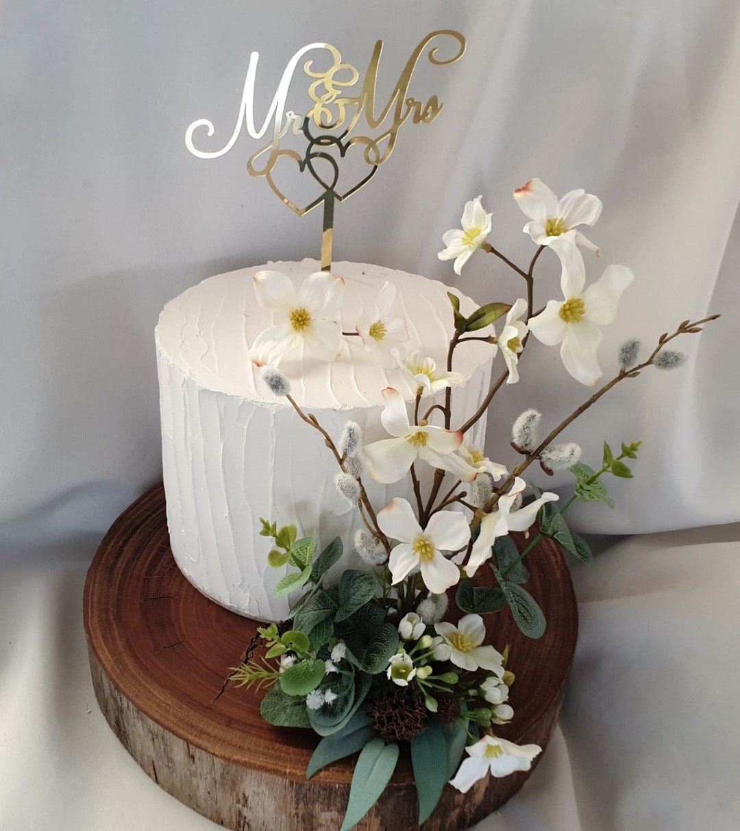 Rustic Native Cake Topper White Flowers - Etsy